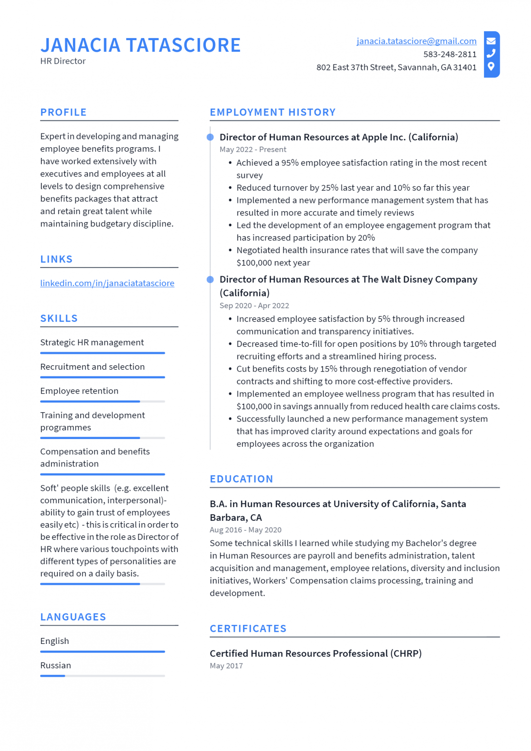 HR Director Resume Example and Writing Guide - ResumeLawyer