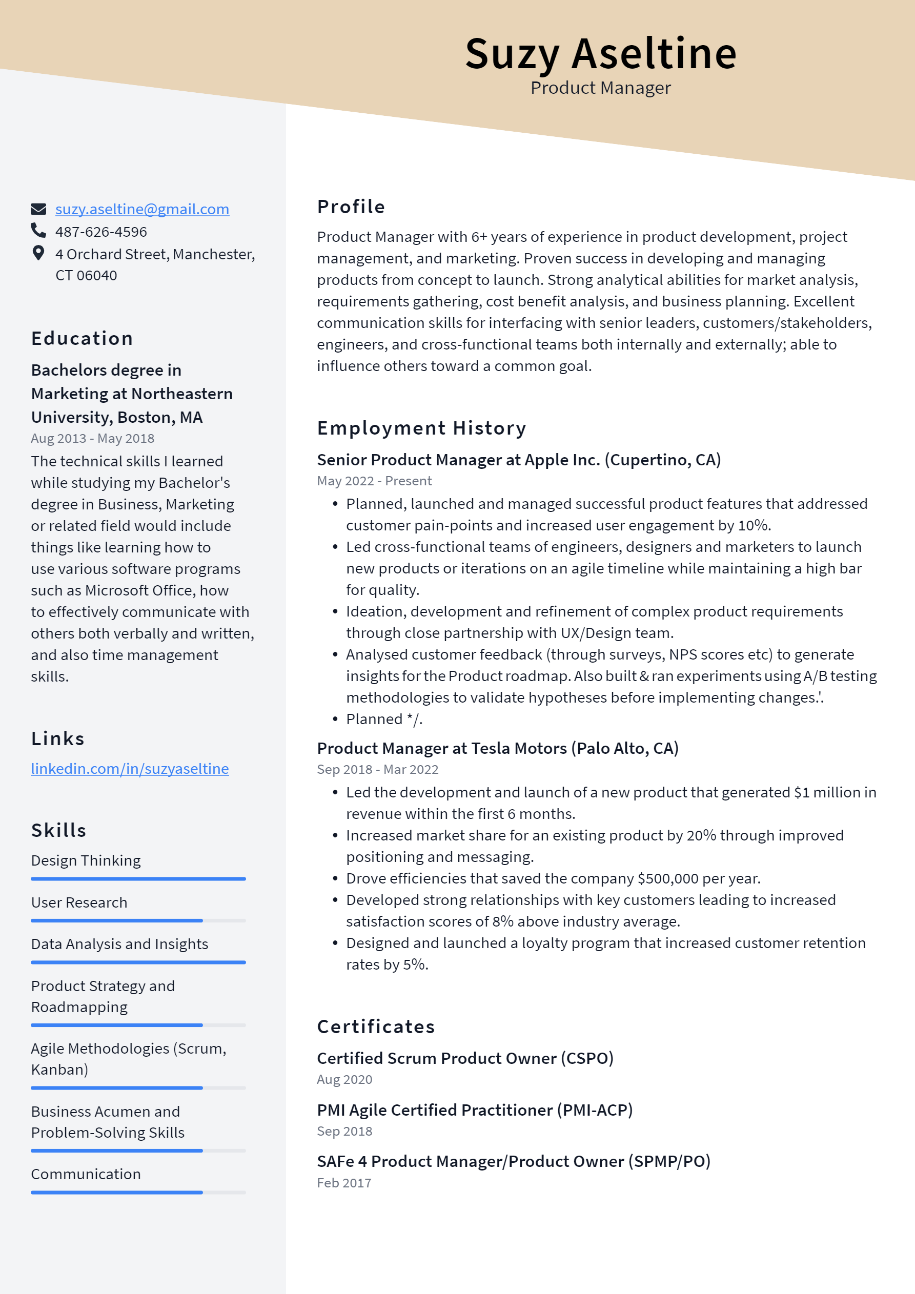 Product Manager Resume Example and Writing Guide - ResumeLawyer